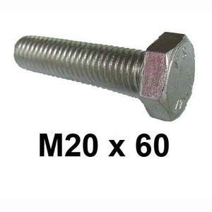 M20 x 60 Stainless Steel Hex Bolts / Set Screws 20mm x 60mm Fully ...